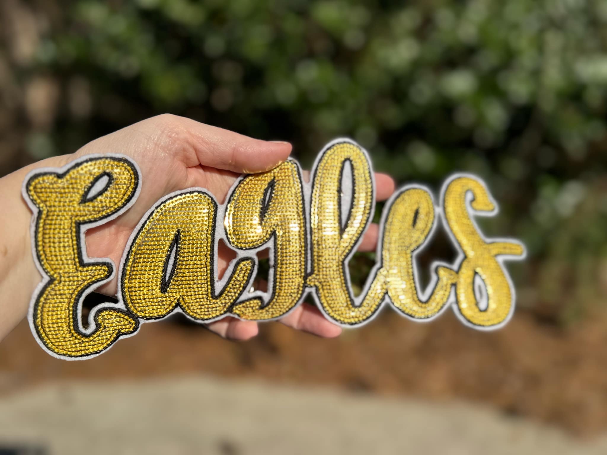 11" Madisonville Jr Eagles Glitter Patch – Cajun Transfers