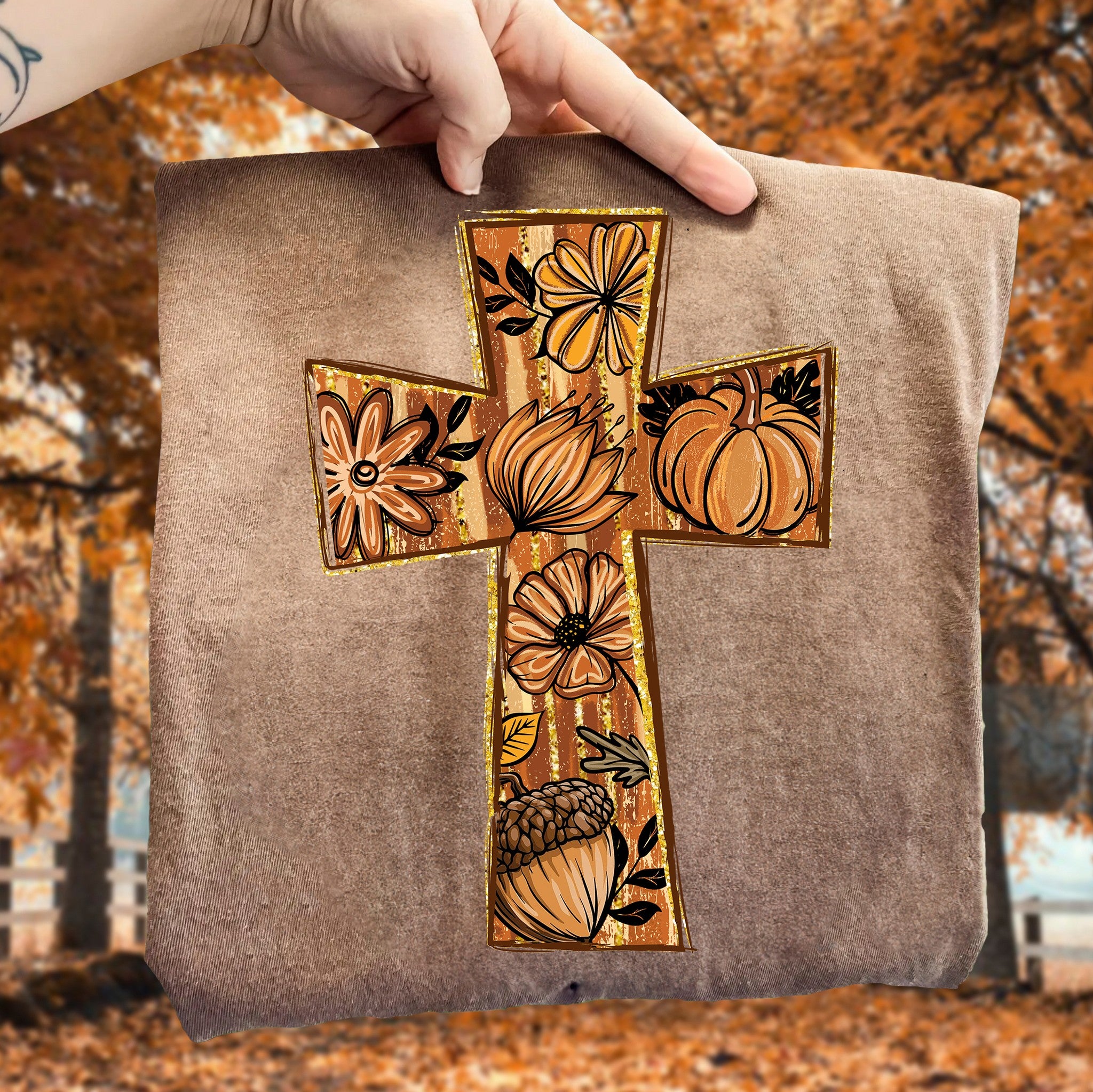 Fall Floral Cross – Cajun Transfers