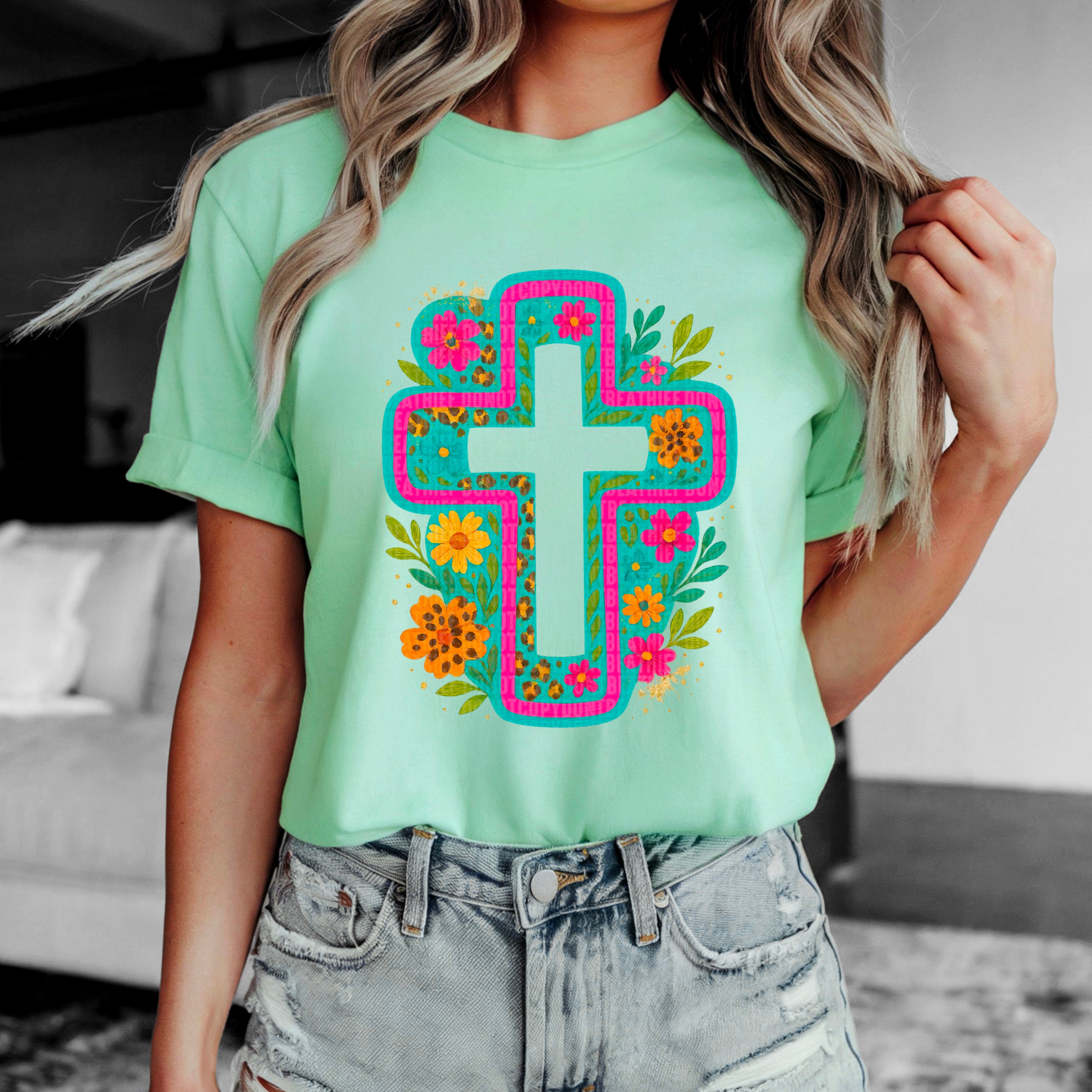 Floral Cross – Cajun Transfers